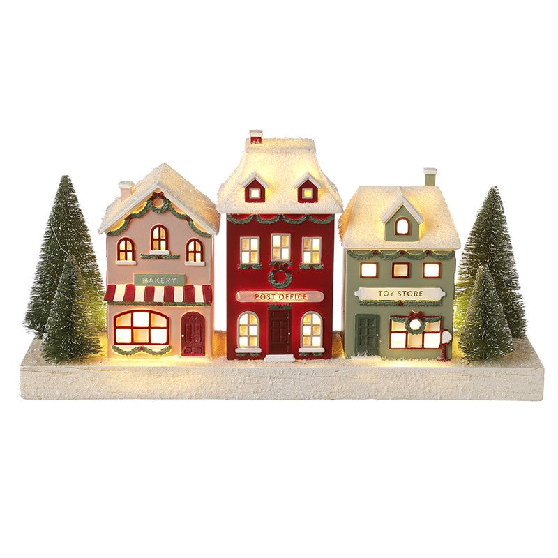 Winter Shop Scene with Snow & Trees | LED – Red Lobster Gallery